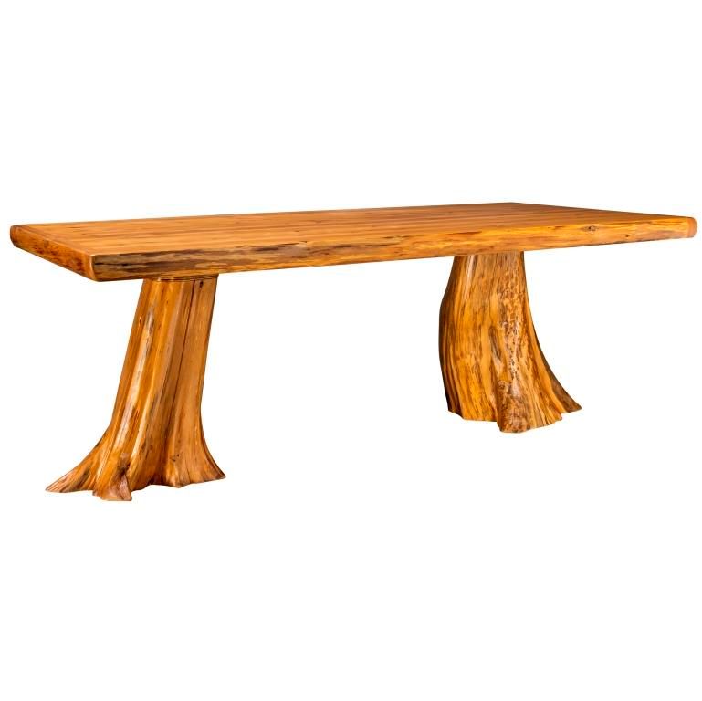 Cabin Collection Dining Table with Stump Base - Rustic Log Style