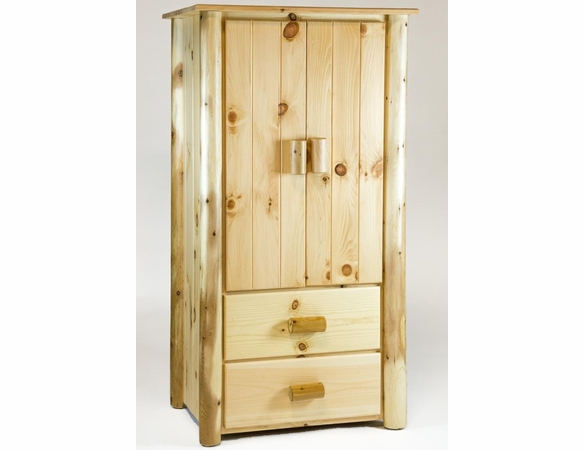 Rustic Cedar Wood Log Armoire