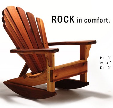 Western Red Cedar Wood Signature Adirondack Rocker