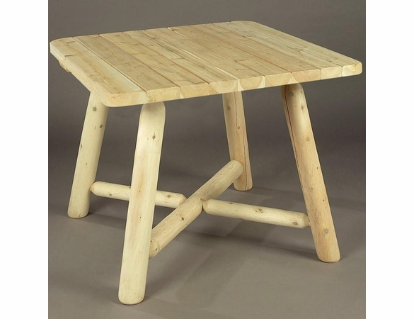 Cedar Wood Log-Style Square Dining Table – 36”
