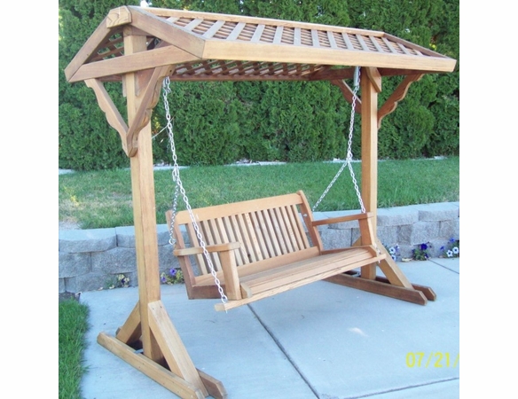 Cedar Wood Yard Swing Frame with Roof – 84.5” or 90.5”