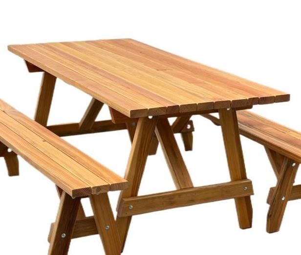 Douglas Fir 6' Villa Picnic Table with Detached Benches