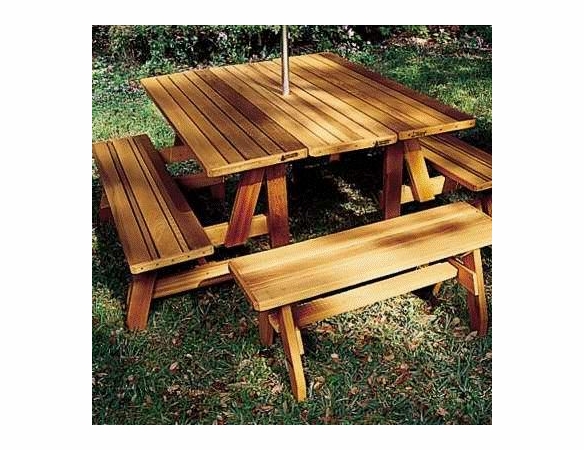 Cedar Wood Villa Two-Piece Picnic Table