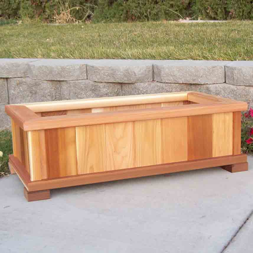 Cedar Wood Villa Rectangular Patio Planter – Two Sizes