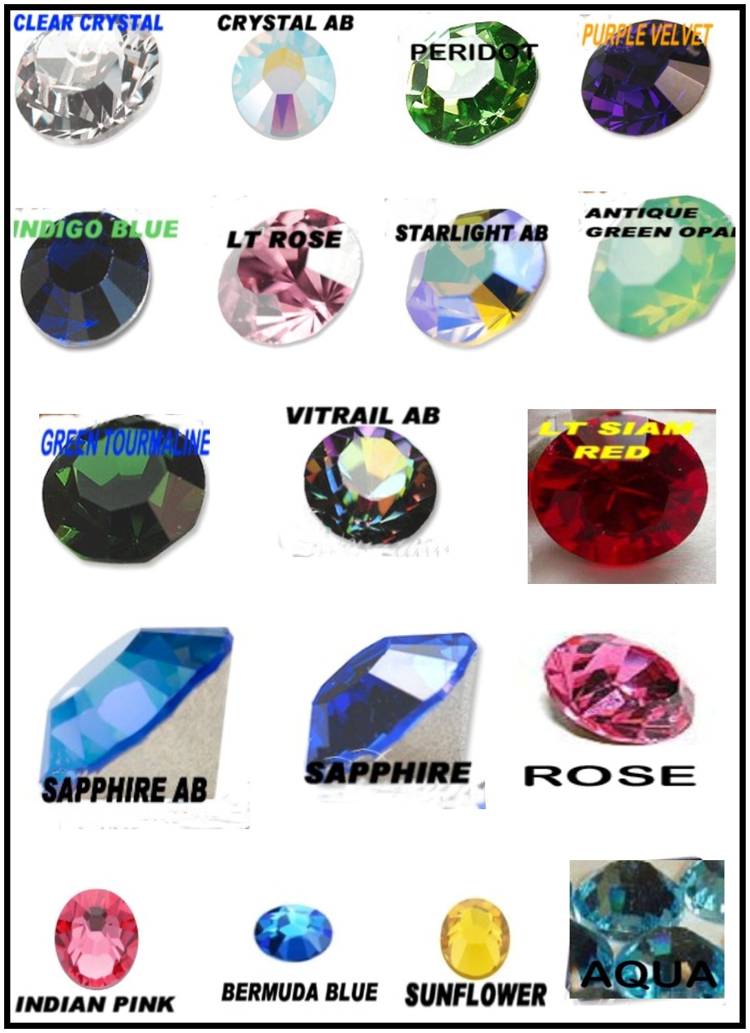 CRYSTAL PET ID TAGS - Many Color Choices