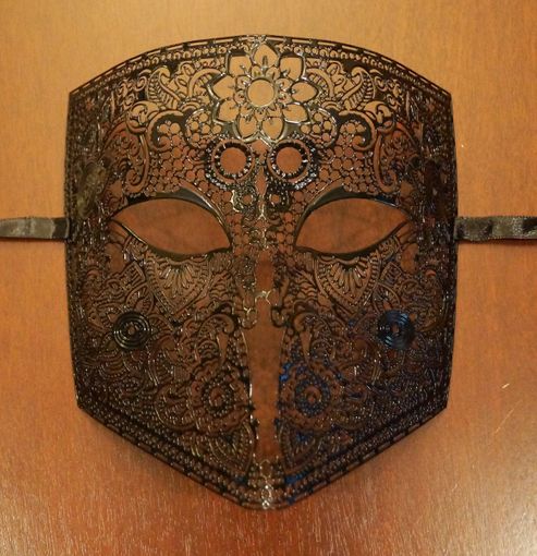 Men's Metal Mask Black Masquerade Ball Mask