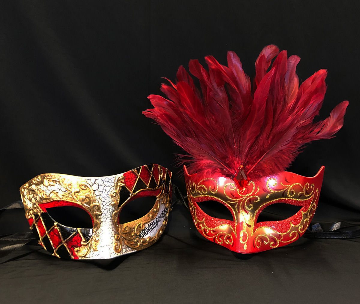 Black And Red Masquerade Masks