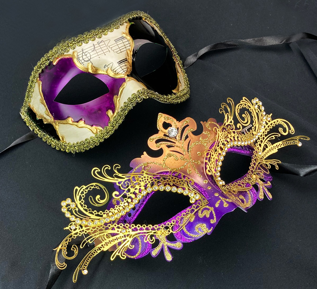 Purple And Gold Masquerade Masks