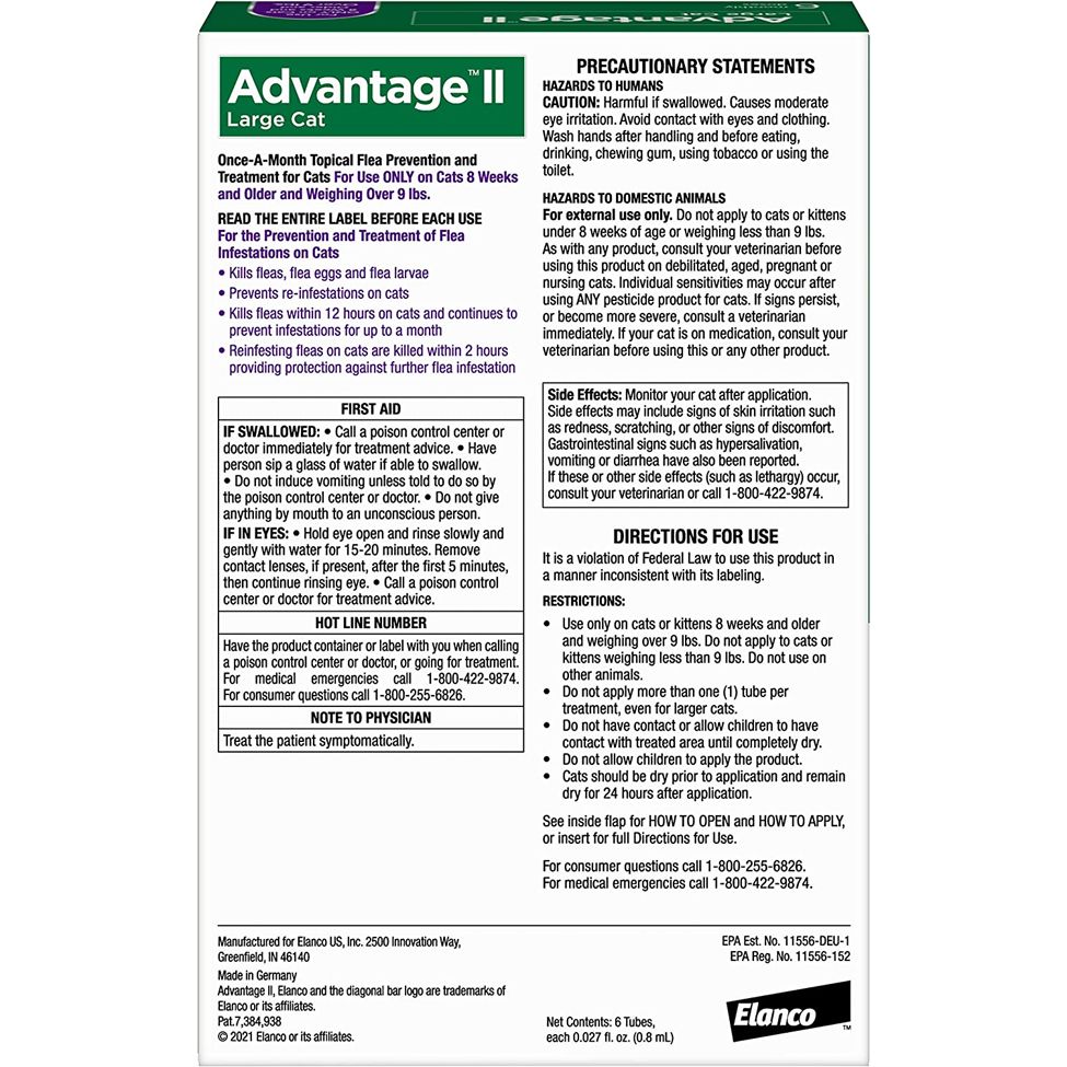 Advantage II Flea Control for Large Cats Over 9 lbs, 6pk