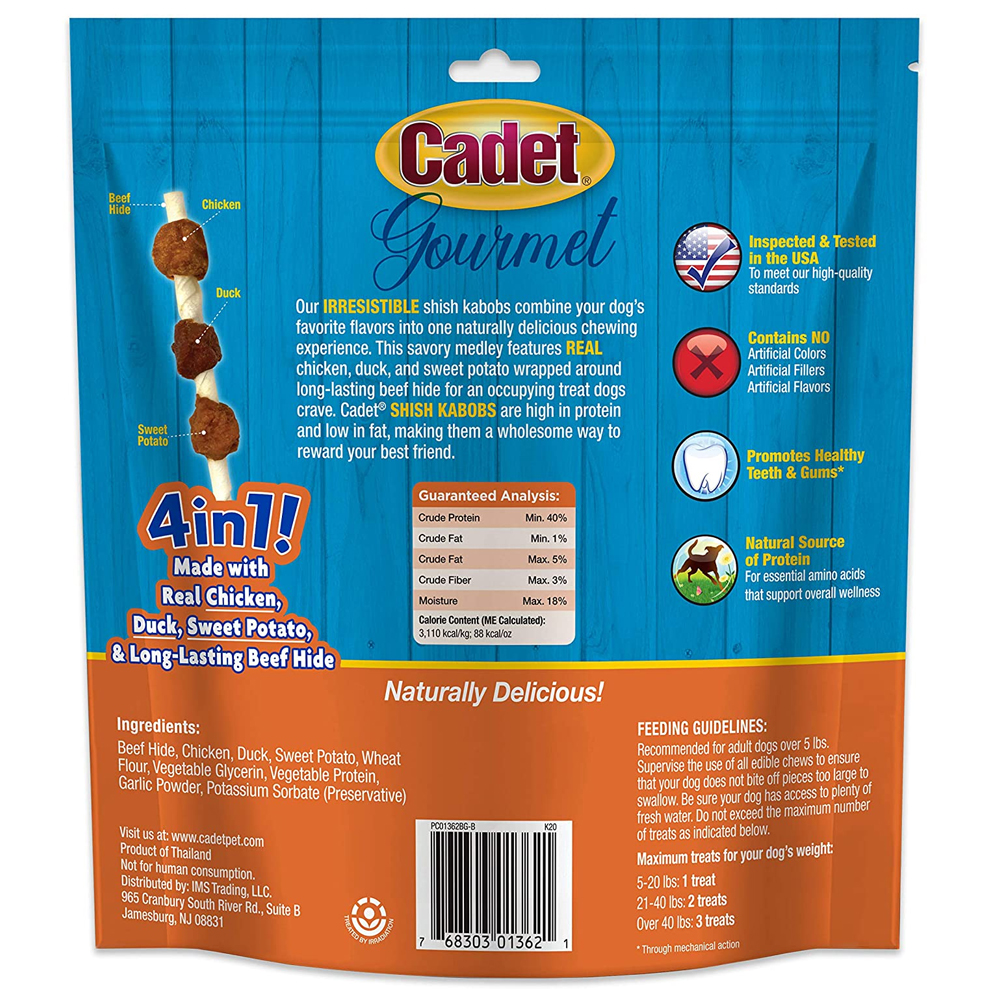 Cadet Triple Flavored Shish Kabobs Dog Treat 12oz