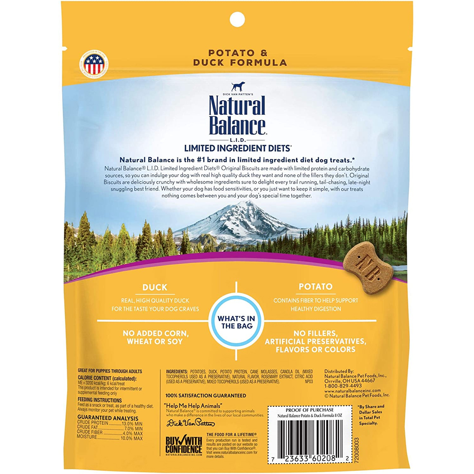 Natural Balance Potato & Duck Grain Free Small Breed Dog Treats 8oz