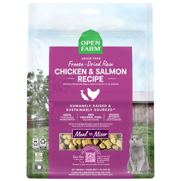 Open Farm Freeze Dried Raw Cat Food Chicken & Salmon Recipe 9oz