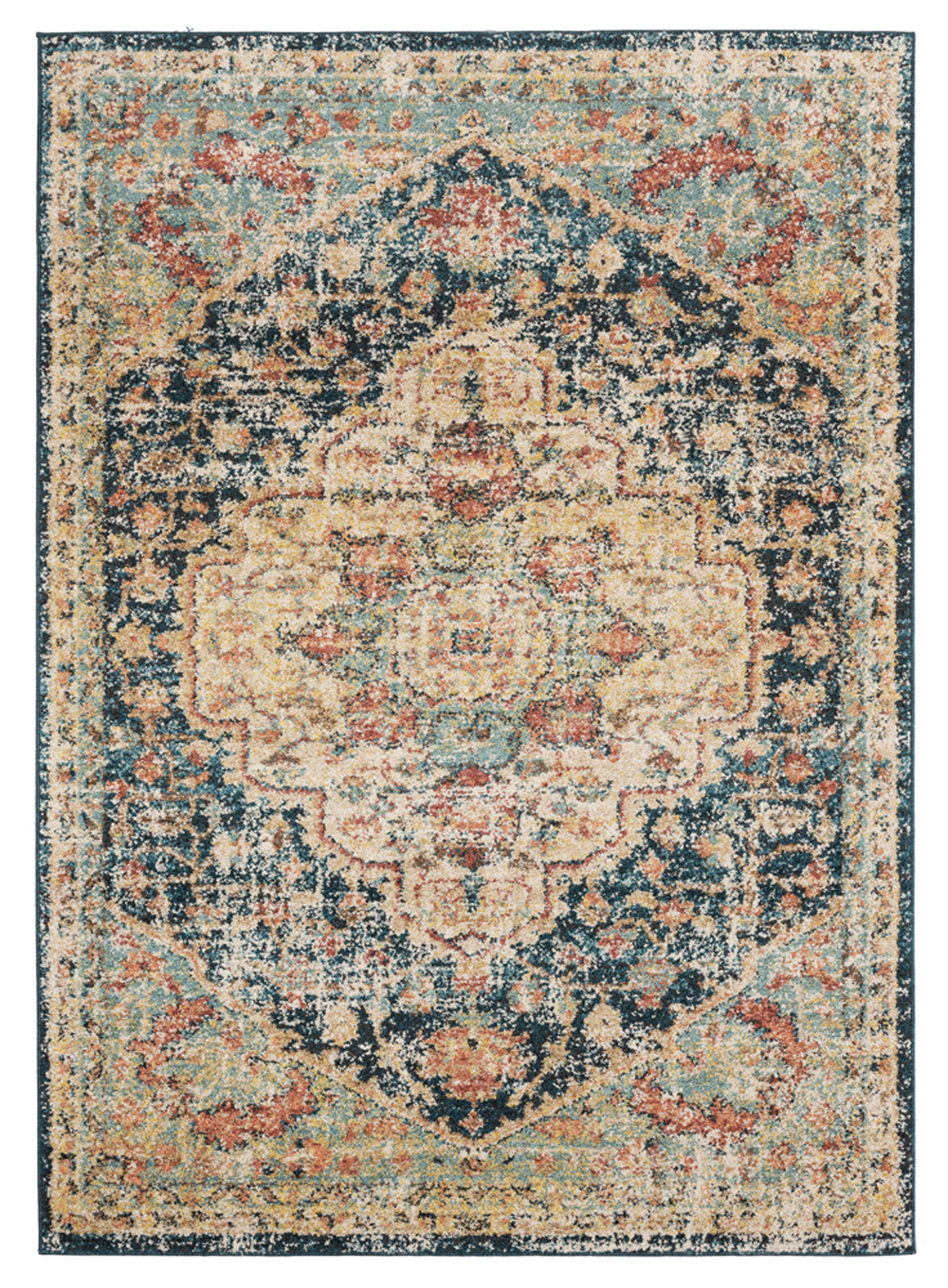 Multi-Color Traditional-European Bulbs Medallions Area Rug Floral 3801 ...