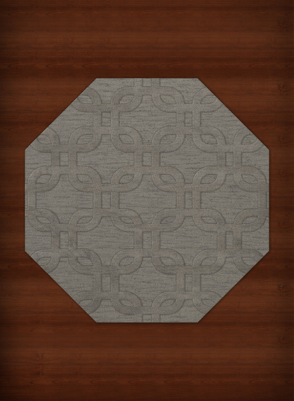 Gray Rectangles Loops Rounded Geometric Area Rug Octagon DV7 - Aprx 6 ...