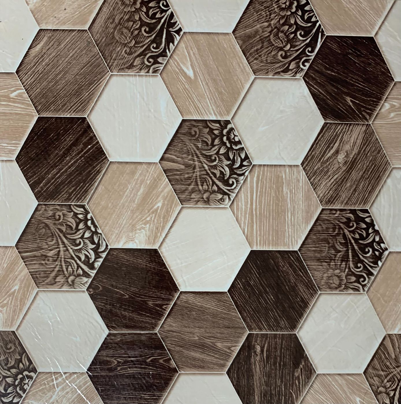 Dynasty 1.2mm 12" x 12" Vinyl Tiles, Rustic Hexagon - Dynasty 1.2mm 12 ...