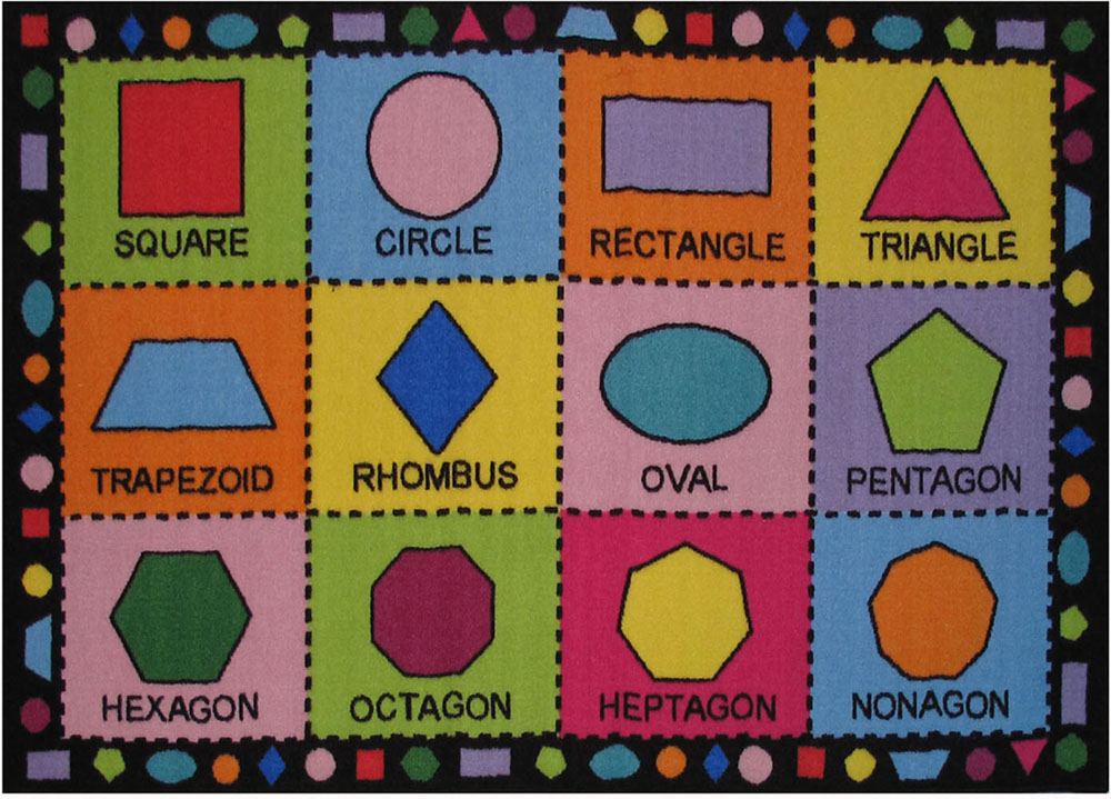 Fun Area Rugs: Fun Time Rugs: FT-123 Shapes Multi-Color - Fun Time Rugs ...