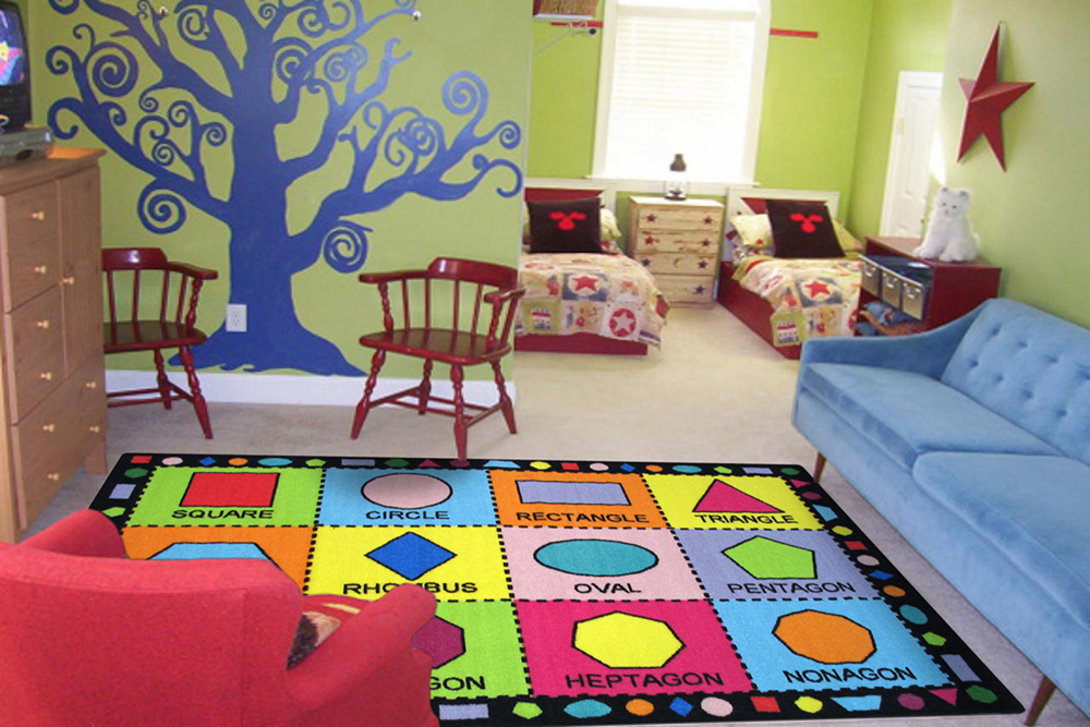Fun Area Rugs: Fun Time Rugs: FT-123 Shapes Multi-Color - Fun Time Rugs ...