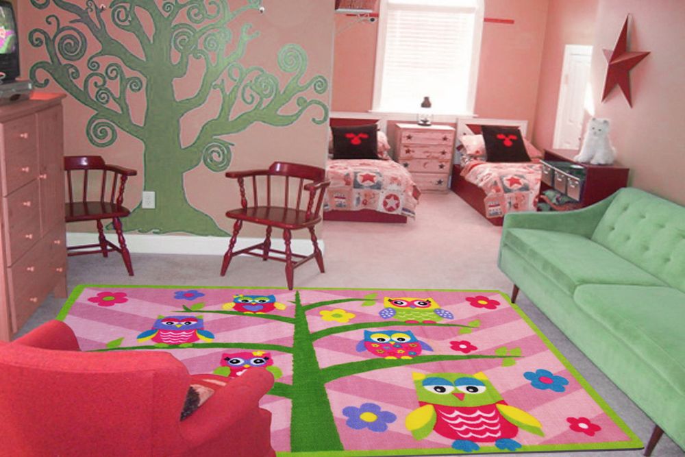 Fun Area Rugs: Fun Time Rugs: FT-14 Whoo! Whoo! Multi-Color - Fun Time ...