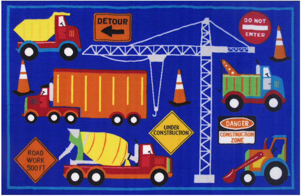 Fun Area Rugs: Fun Time Rugs: FT-141 Men At Work Multi-Color - Fun Time ...