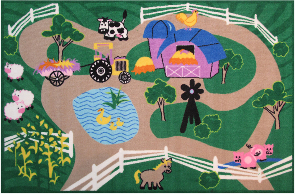 Fun Area Rugs: Fun Time Rugs: FT-223 Farm Roads Multi-Color - Fun Time ...