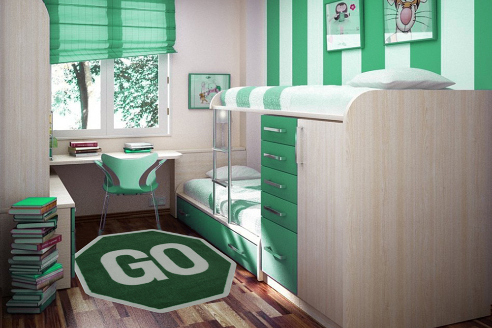 Fun Area Rugs: Fun Time Shape Rugs: FTS-200 Go Sign Green - Fun Time ...