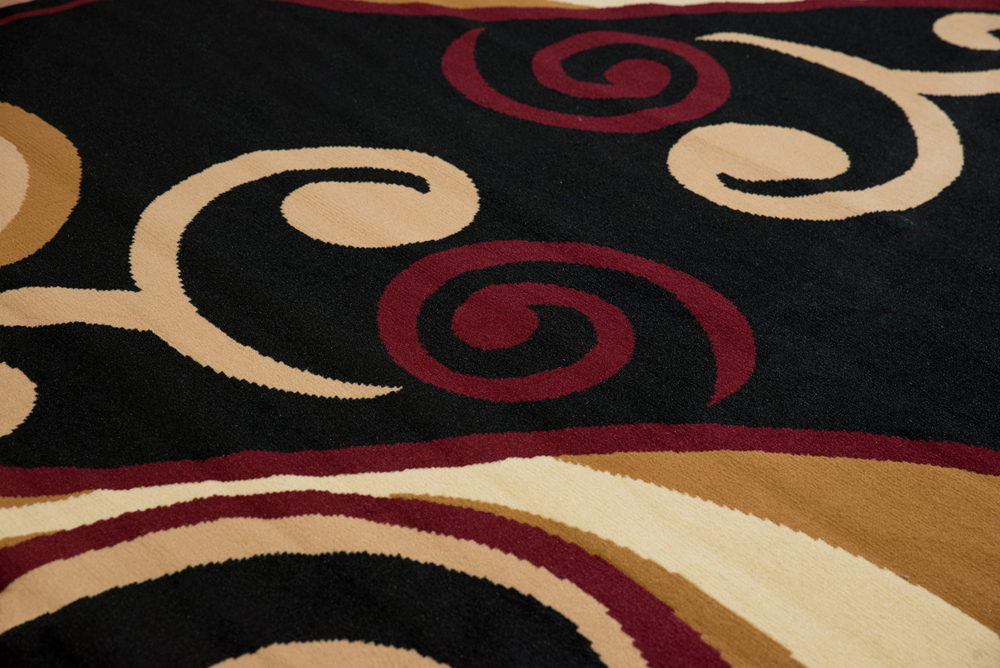 Designer Home Cowboy Area Rug 851-10534 Billow Burgundy Swirls Curves ...