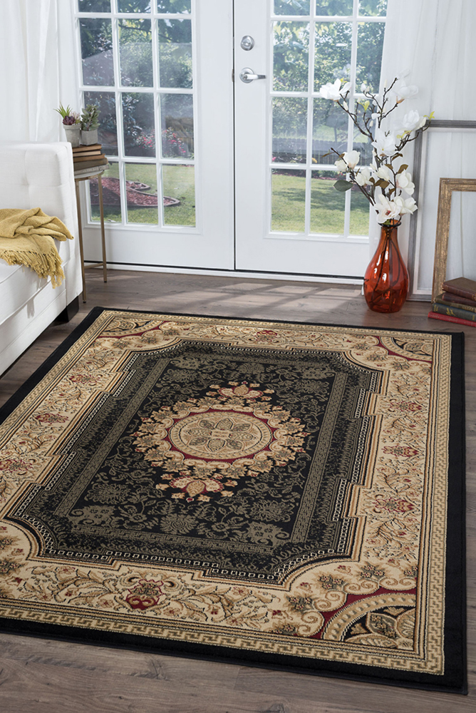 Tayse Area Rugs: Sensation Rug: 4673 Black - Traditional Rugs - Area ...