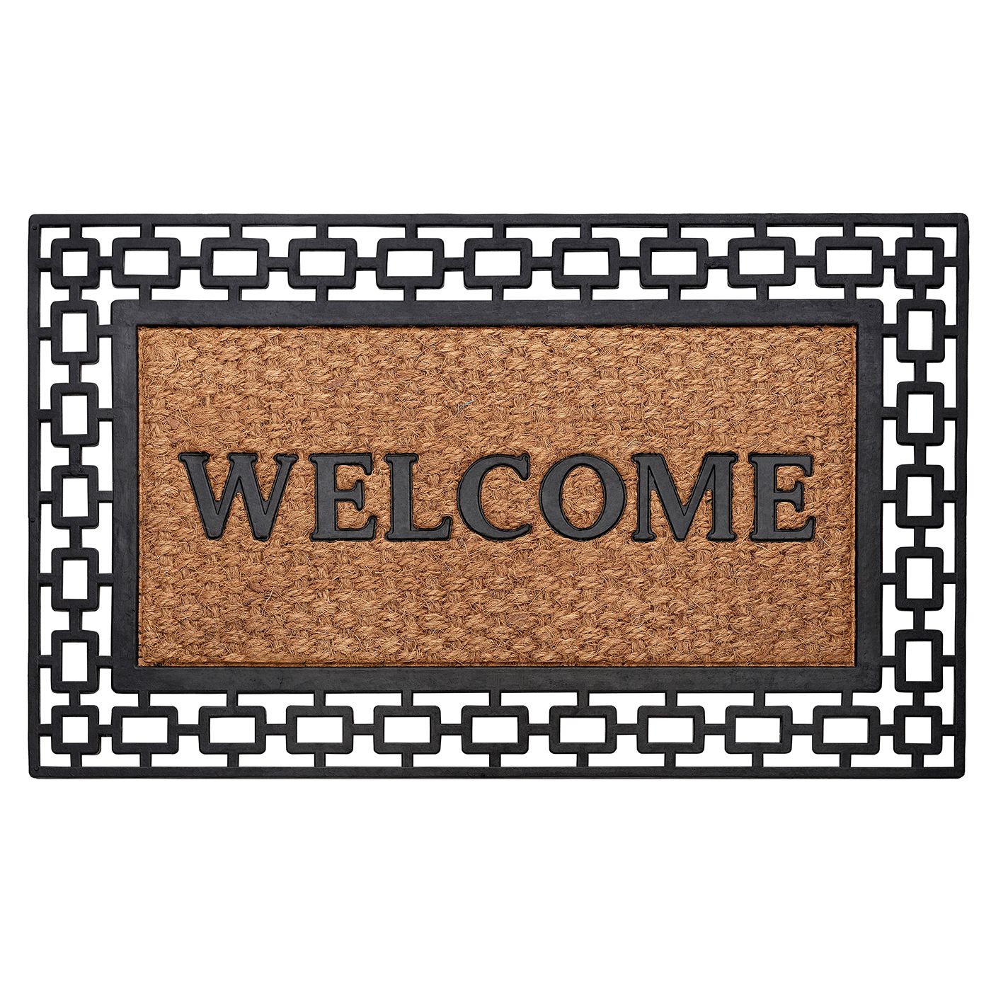 Welcome Iron Mat, Art Deco, 18" x 30" - Wrought Iron Mats - Door Mats ...