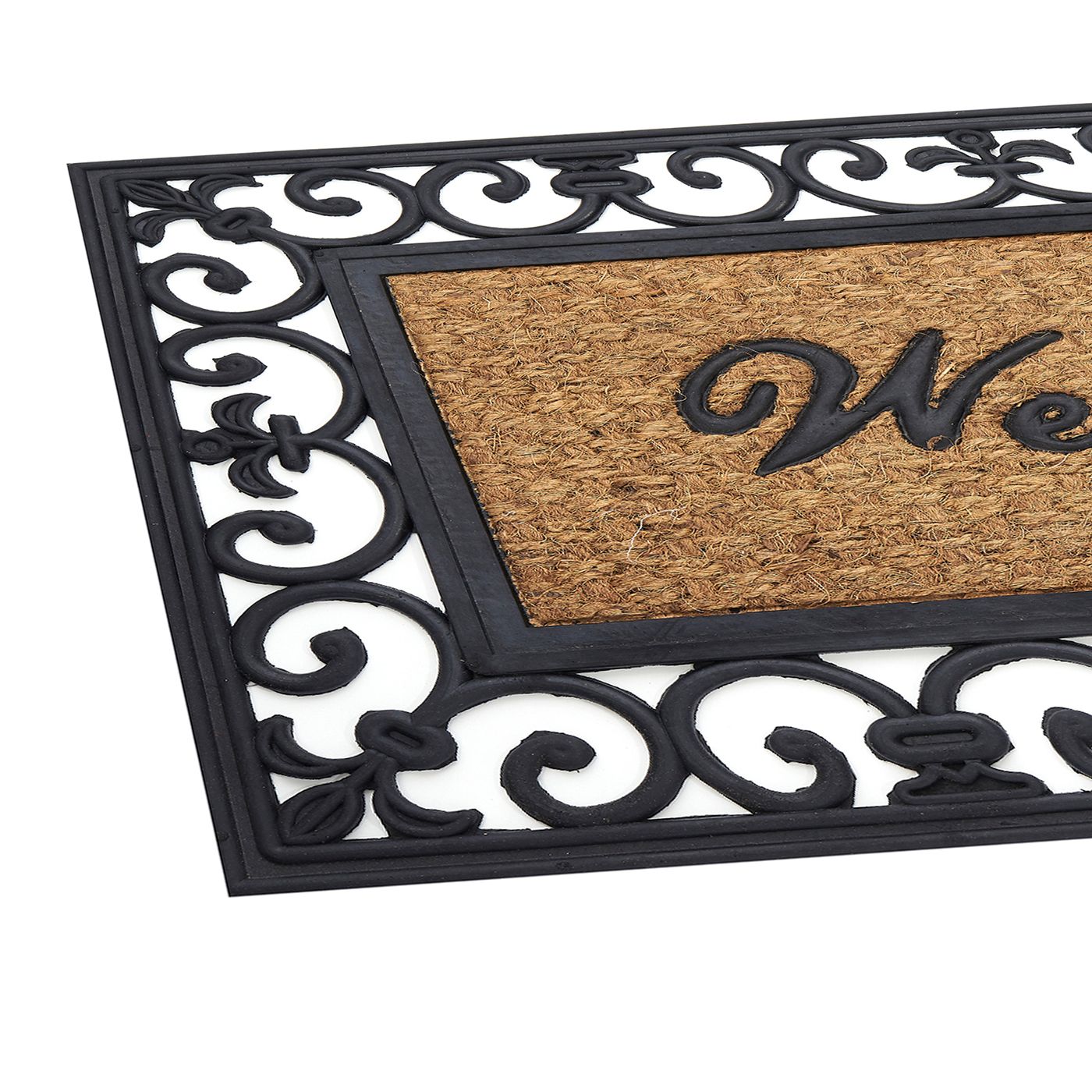 Welcome Iron Mat, Fleur De Lis, 18" x 30" - Wrought Iron Mats - Door ...