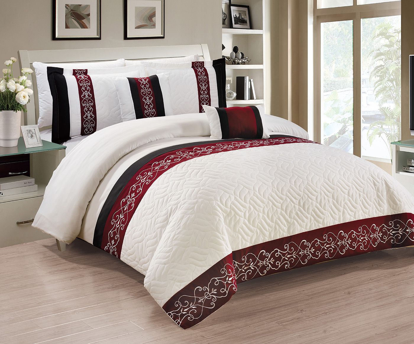 Woven Trends Bedding: 5 Piece Embroidered Comforter Set: Newton ...