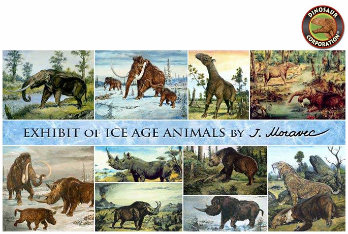 Prehistoric Exhibit Ice Age Animals | Oil Paintings | Dinosaur Corporation
