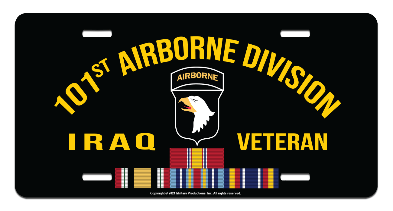 101st Airborne Division Iraq Veteran License Plate - Iraq Veteran ...