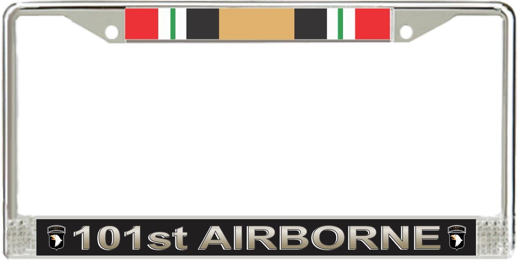 101st Airborne Division Iraq Veteran Service Ribbon License Plate Frame ...
