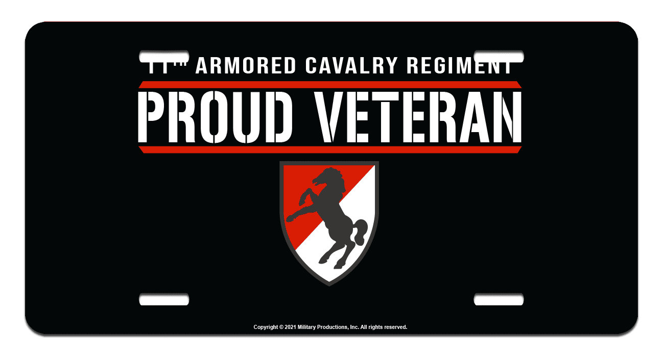 11th Armored Cavalry Proud Veteran License Plate - Proud Veteran ...
