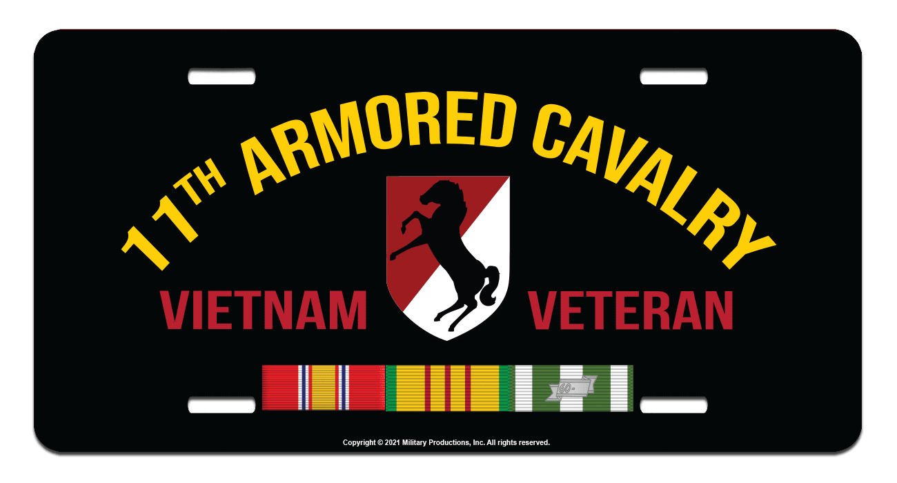 11th Armored Cavalry Vietnam Veteran License Plate - Vietnam Veteran ...