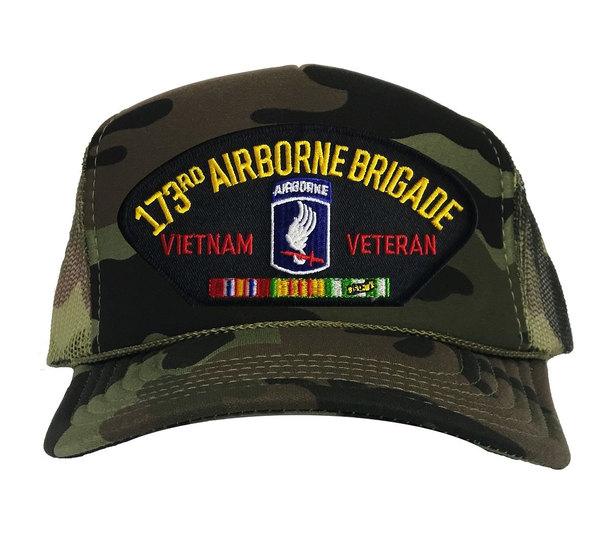 173rd Airborne Vietnam Veteran Camo Mesh Cap - New Camo Mesh Caps - PriorService.com