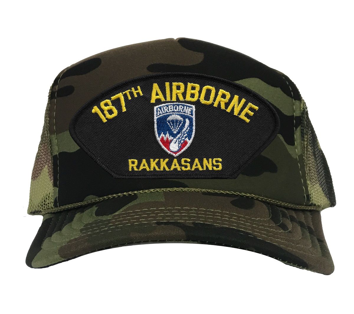 187th Airborne Camo Mesh Back Cap - New Camo Mesh Caps - PriorService.com