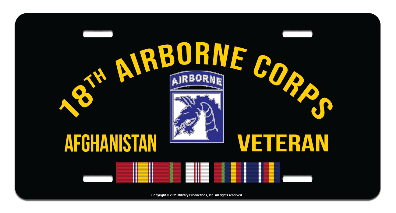18th Airborne Corps Afghanistan Veteran License Plate - Afghanistan ...