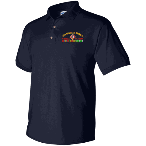 18th Engineer Brigade Vietnam Veteran with Ribbons Embroidered Polo ...