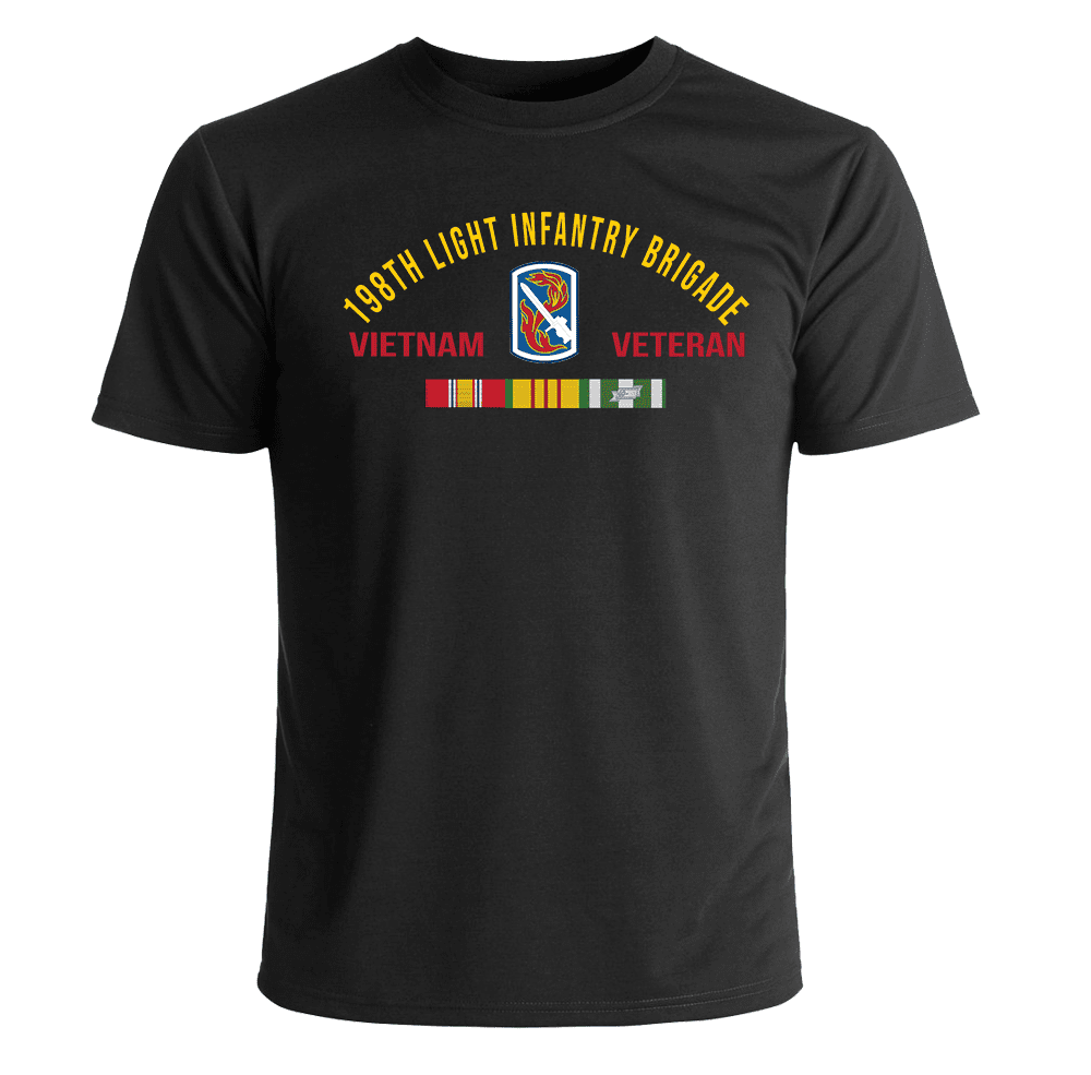 198th Light Infantry Brigade Vietnam Veteran with Ribbons T-Shirt - US ...