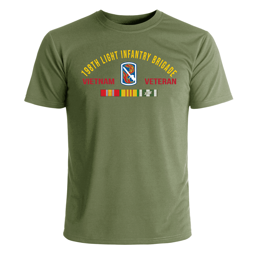198th Light Infantry Brigade Vietnam Veteran with Ribbons T-Shirt - US ...