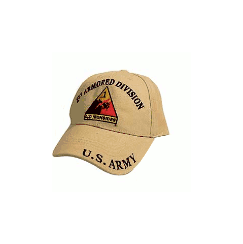1st Armored Division Tan Embroidered Ball Cap - US Army Division Caps ...