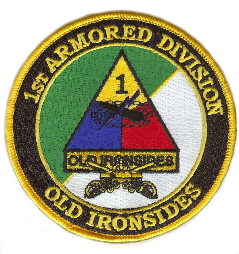1st Armored Division with Crossed Sabres Patch - 1st Armored Division ...