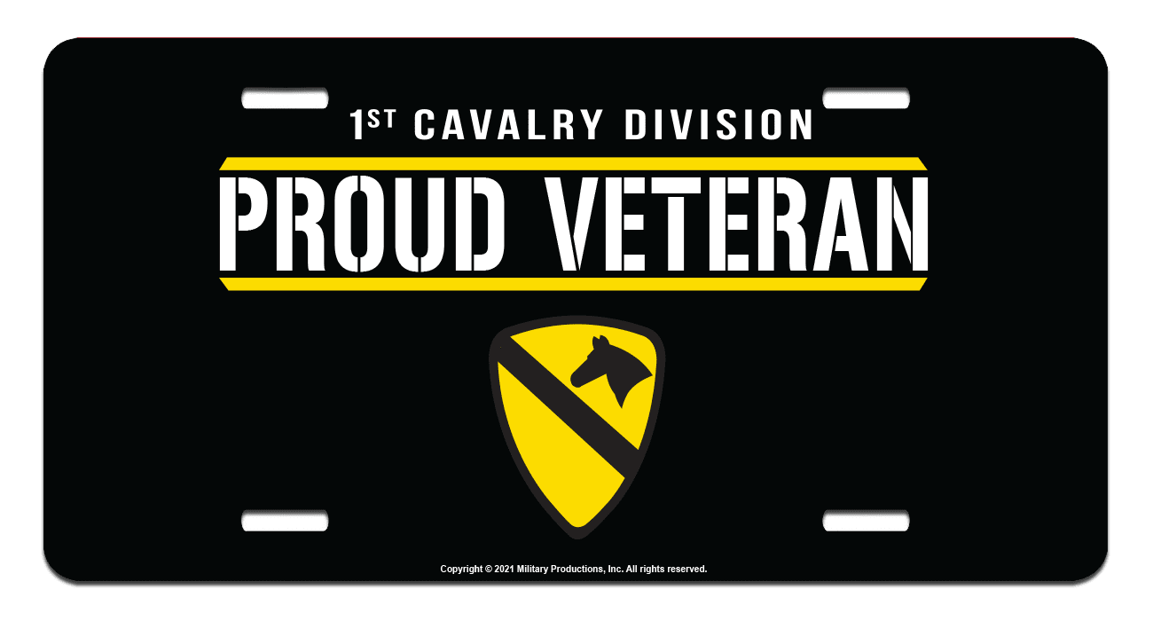 1st Cavalry Division Proud Veteran License Plate - Proud Veteran ...