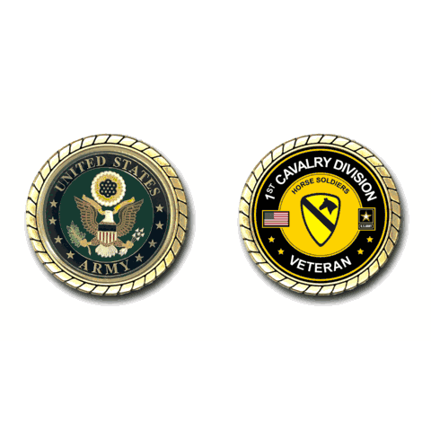 1st Cavalry Division Veteran Challenge Coin - US Army Division Veteran ...