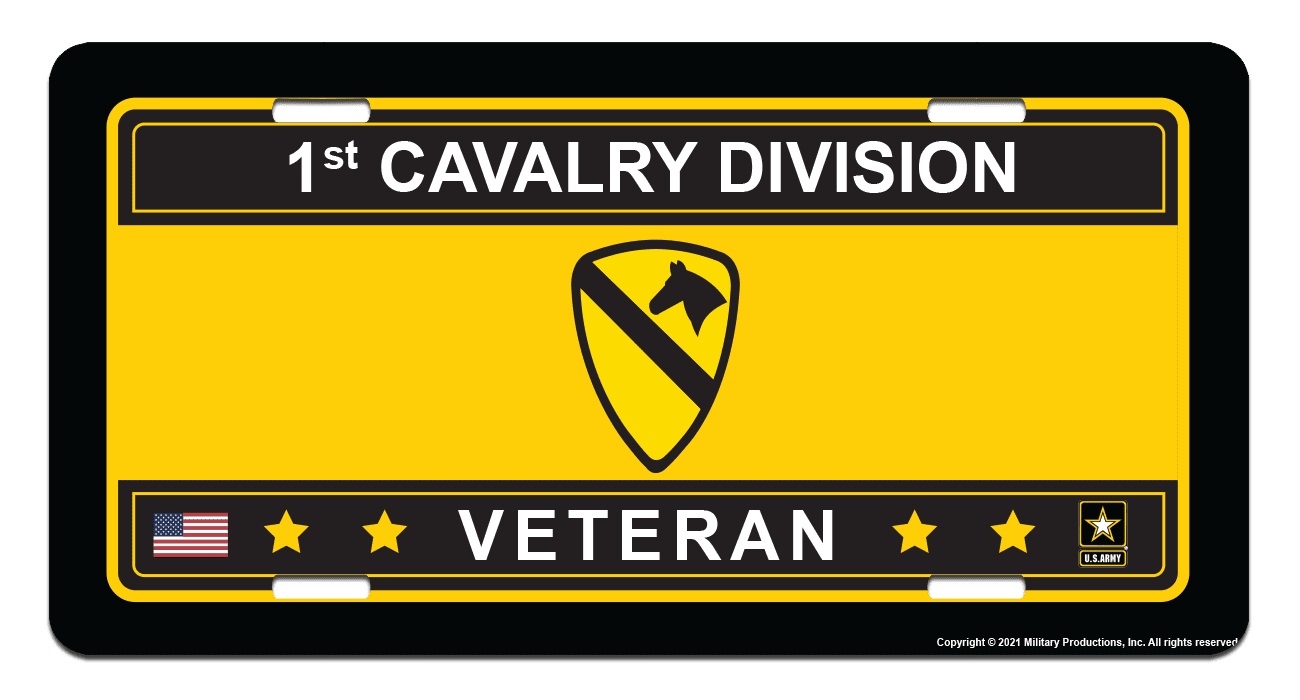 1st Cavalry Division Veteran License Plate - US Army Division Veteran ...