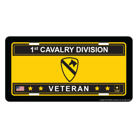 1st Cavalry Division Veteran License Plate - US Army Division Veteran ...
