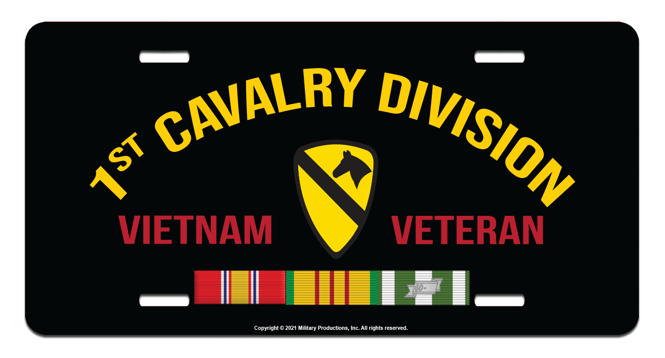 1st Cavalry Division Vietnam Veteran License Plate - Vietnam Veteran ...