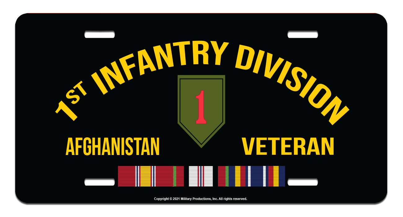 1st Infantry Division Afghanistan Veteran License Plate - Afghanistan ...