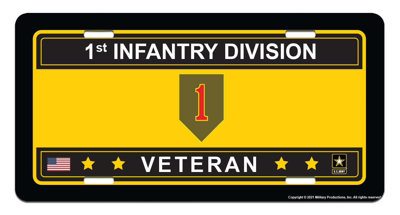 1st Infantry Division Veteran License Plate - US Army Division Veteran ...